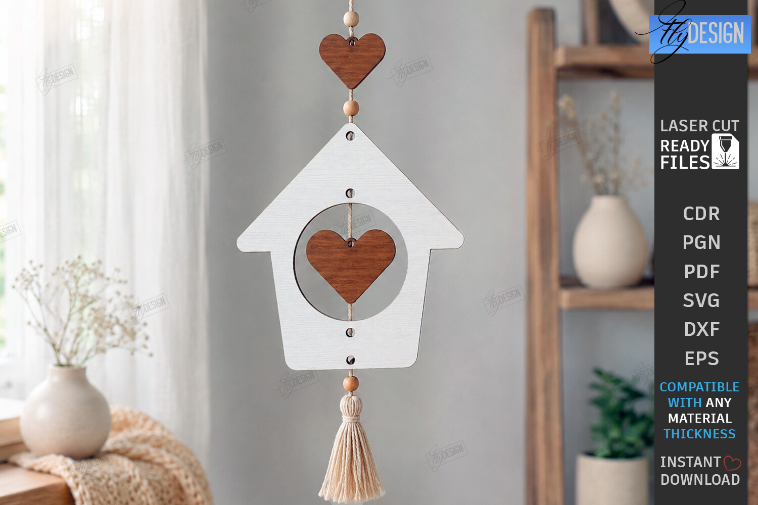 House Hanging Decor Ornament Laser Cut · Creative Fabrica