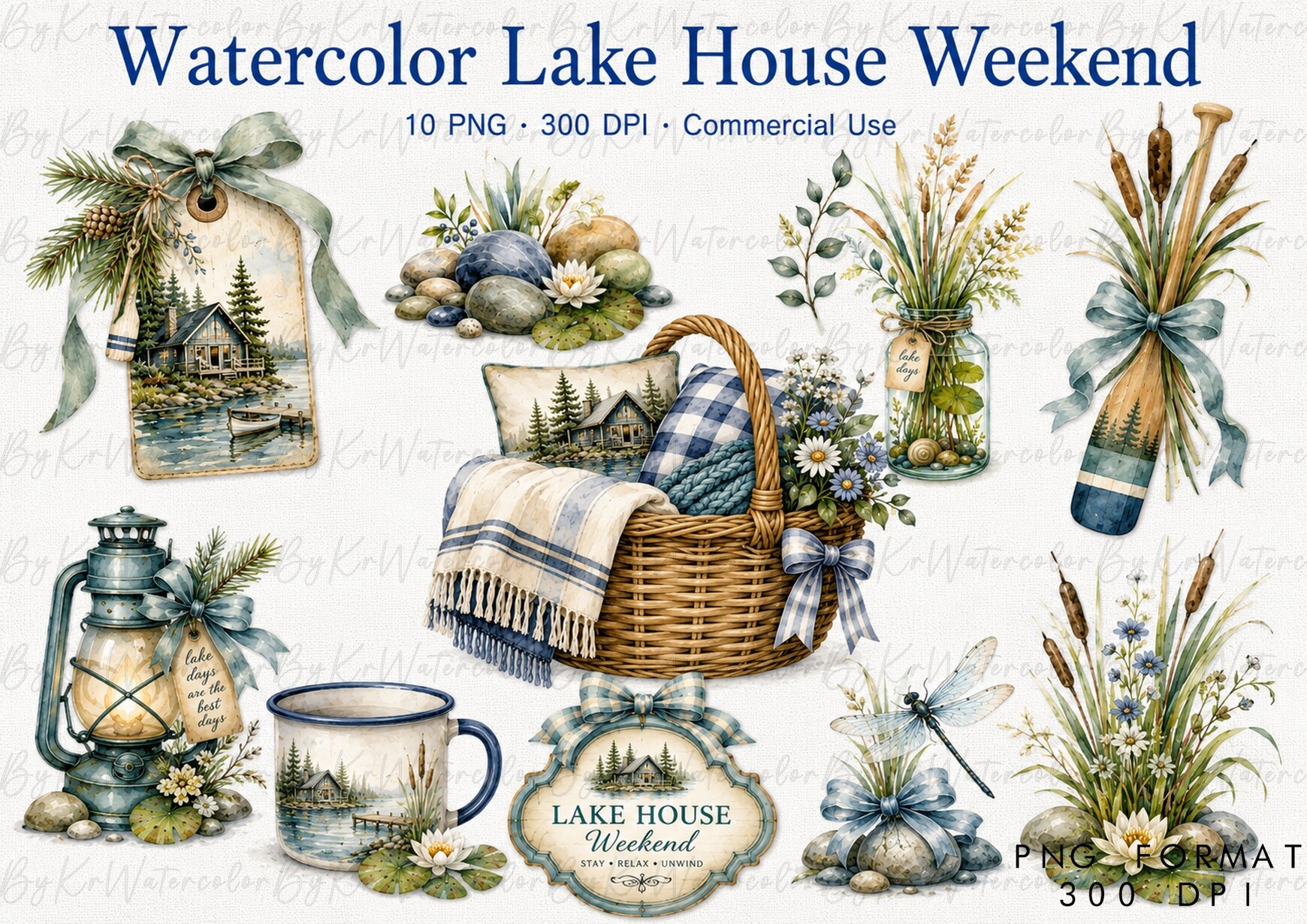 Lake House Story Clipart Bundle PNG Graphic by WatercolorByKr ...
