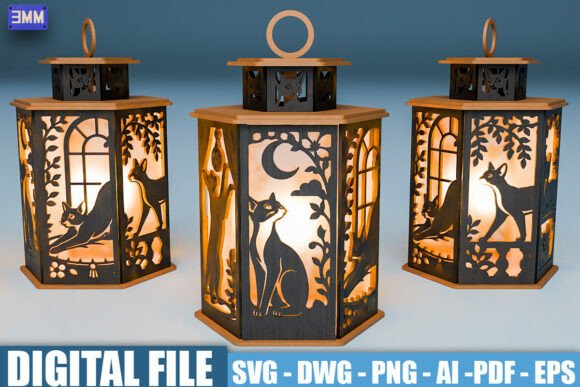 Oriental Shorthair Cat Lantern SVG · Creative Fabrica