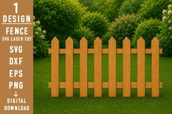 Laser Cut Picket Fence SVG · Creative Fabrica