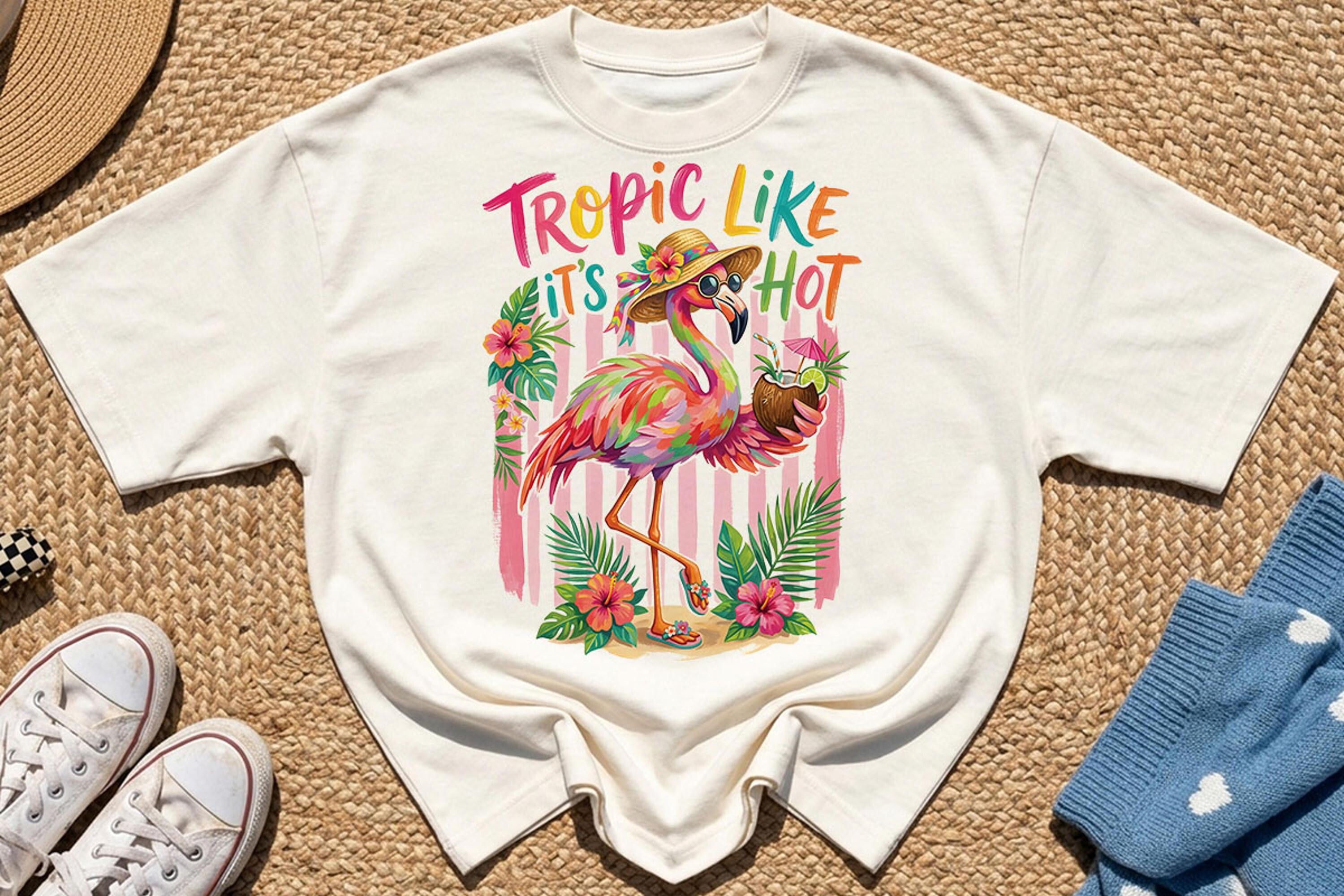 Playful Summer Flamingo Sublimation PNG Graphic by Mulew · Creative Fabrica