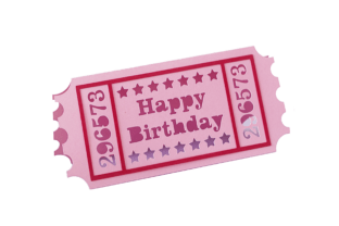 Retro Cinema Ticket Shape Birthday Card · Creative Fabrica