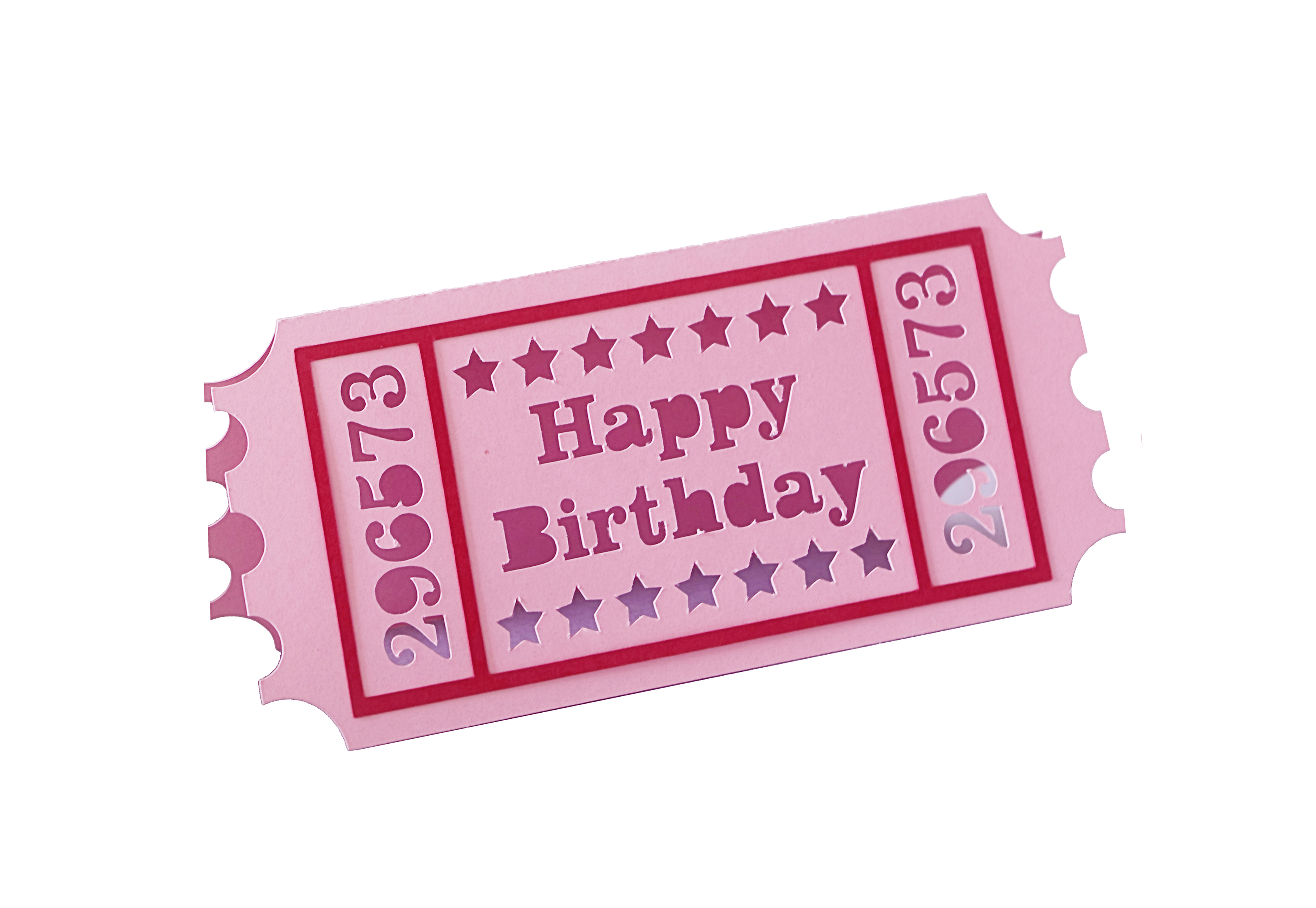Retro Cinema Ticket Shape Birthday Card · Creative Fabrica