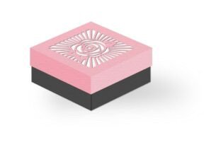 Retro Rose Rays Cutout Lid Gift Box SVG · Creative Fabrica