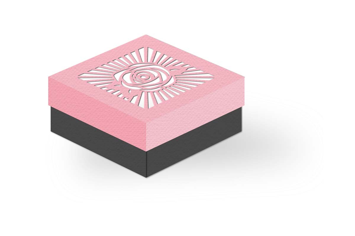 Retro Rose Rays Cutout Lid Gift Box SVG · Creative Fabrica