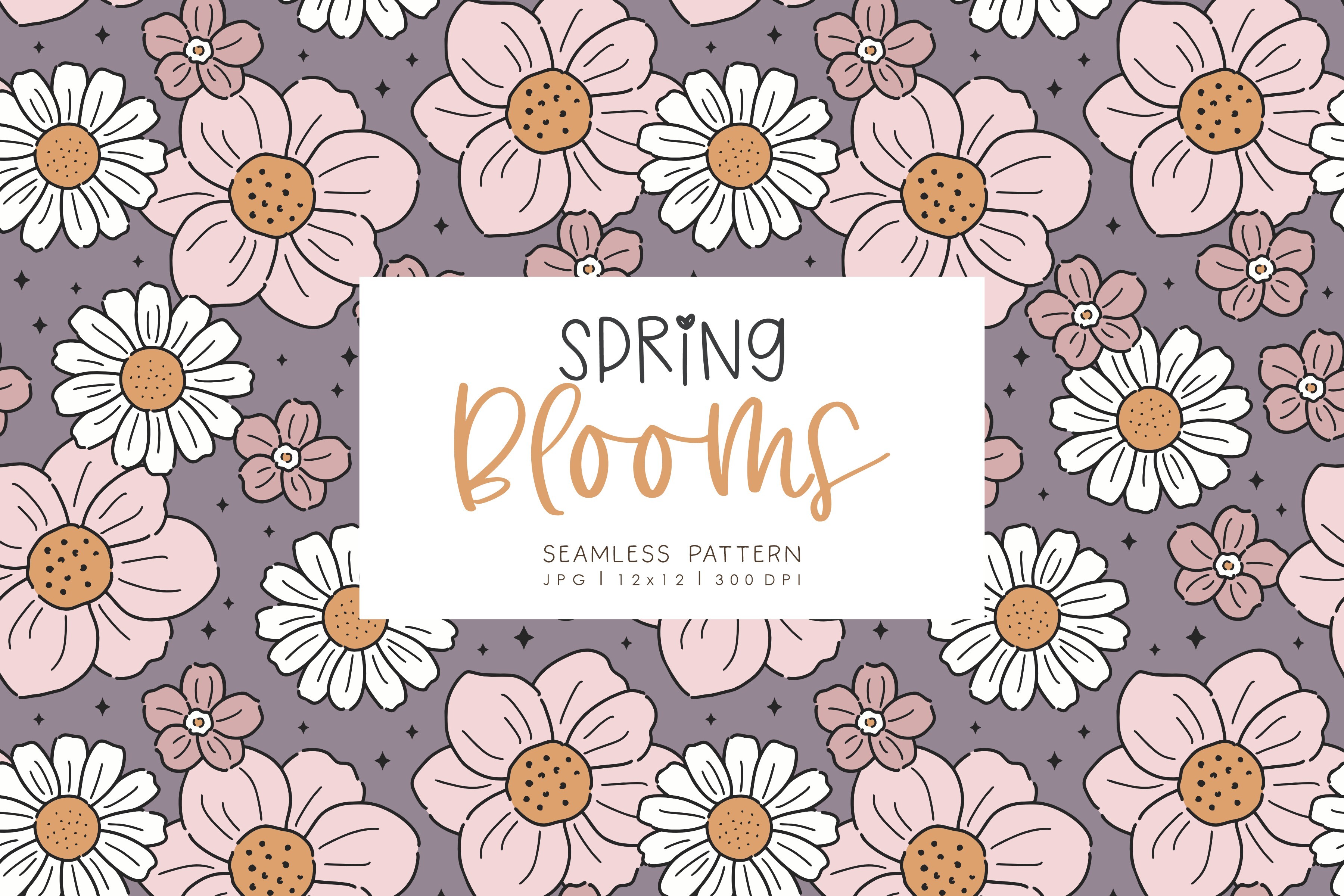 Seamless Pattern Spring Blooms 1 Graphic by Sweet Shop Design ...