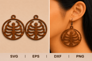 Skeleton Earrings SVG Laser Cut File · Creative Fabrica