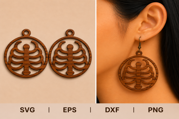 Skeleton Earrings SVG Laser Cut File · Creative Fabrica