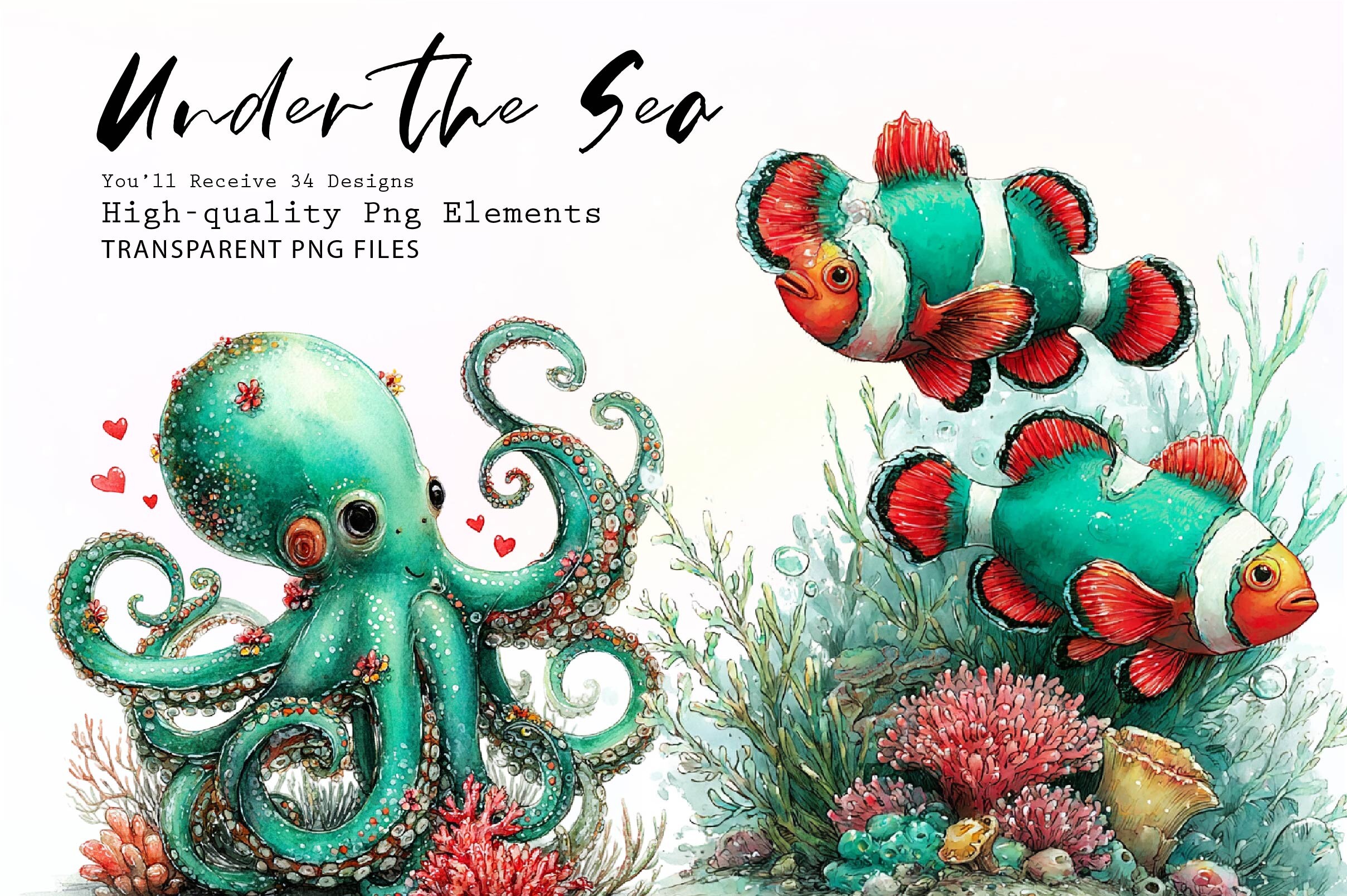 Under the Sea PNG Clipart Set Graphic by Dreamshop · Creative Fabrica