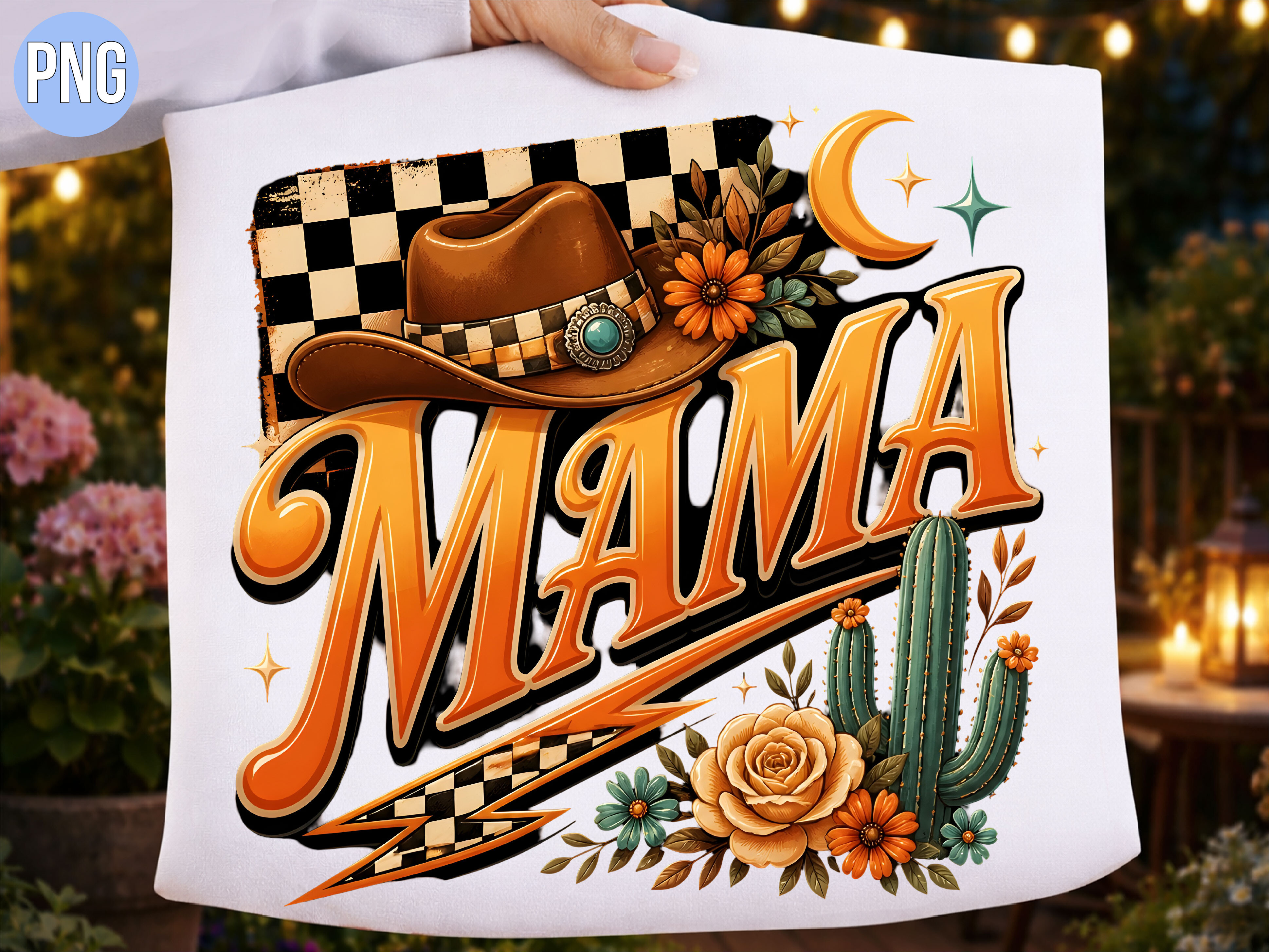Western Retro Desert Cactus Mama PNG Graphic by Art Zone · Creative Fabrica