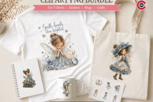 Whimsical Blue Floral Fairies Clipart Graphic by c.kav.art · Creative ...