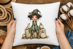 Whimsical Halloween Witch Clipart Graphic by RevolutionCraft · Creative ...