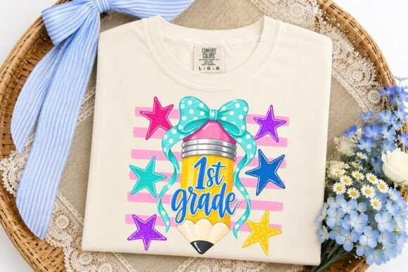 1st Grade Pencil Bow PNG Clipart Graphic by siatia · Creative Fabrica