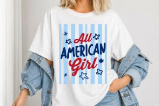 All American Girl Retro T-shirt Design Graphic by tee_expert · Creative ...