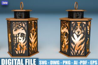 Australian Shepherd Lantern SVG · Creative Fabrica