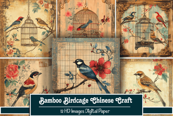Bamboo Birdcage Chinese Craft Graphic by Printable Design · Creative ...