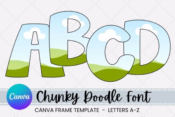 Chunky Alphabet Canva Frame Template Graphic by apearlofagirldesigns ...