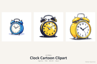 Clock Cartoon Clipart Graphic by Velvet.Sparrow · Creative Fabrica
