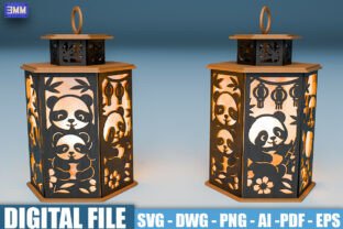 Cute Panda Lantern SVG · Creative Fabrica