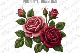 Elegant Floral Dual Rose Botanical PNG Graphic by ArtbyCrystalJennings ...