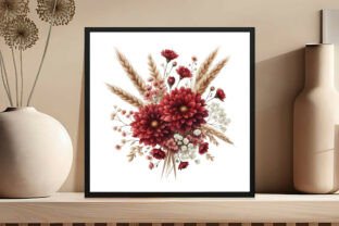 Fall Boho Bouquet, Flower Clipart Graphic by Strawberry Art · Creative ...