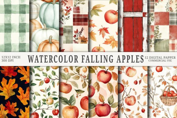 Falling Apples Seamless Pattern Graphic by RevolutionCraft · Creative ...