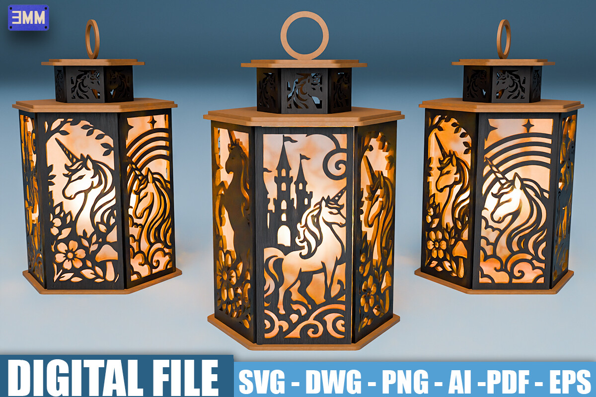 Fantasy Unicorn Lantern SVG · Creative Fabrica