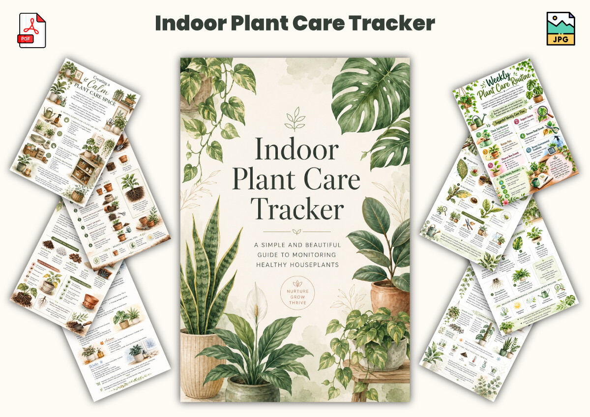 Indoor Plant Care Tracker Graphic by KDPLab · Creative Fabrica