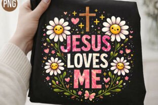 Jesus Loves Me Floral Christian PNG Graphic by MOON CREATION · Creative ...