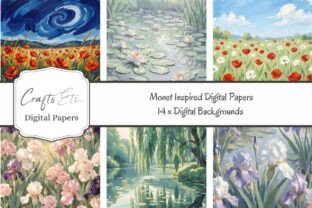 Monet Inspired Digital Paper Pack Graphic by Crafts Etc Art · Creative ...