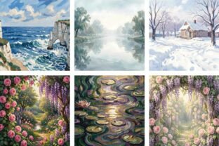 Monet Inspired Digital Paper Pack Graphic by Crafts Etc Art · Creative ...