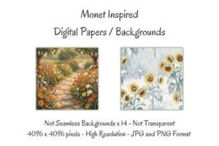Monet Inspired Digital Paper Pack Graphic by Crafts Etc Art · Creative ...