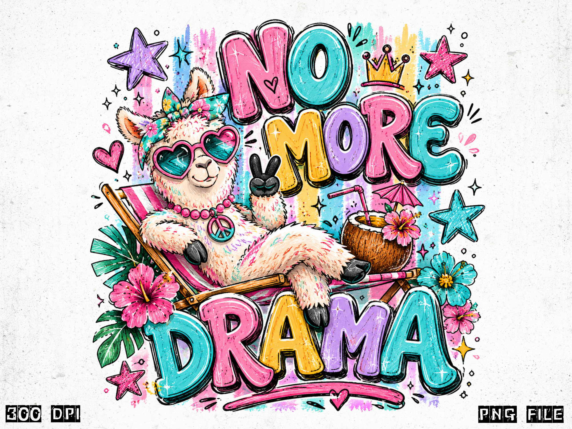 No More Drama Llama Funny PNG Graphic by Craftcity · Creative Fabrica