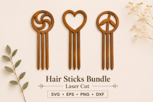 Peace Love Hair Sticks SVG Bundle · Creative Fabrica