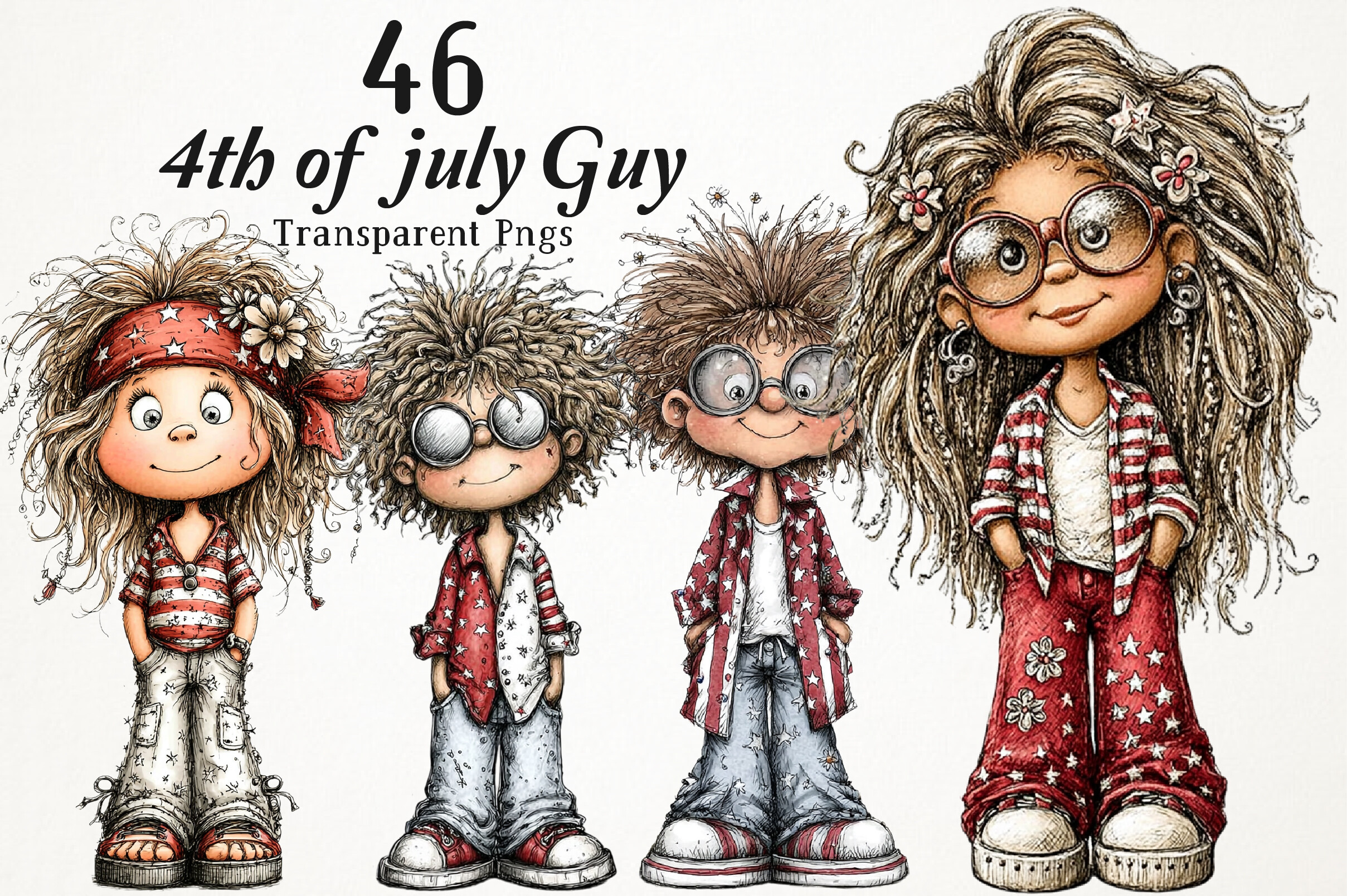Retro 4th of July Guy PNG Clipart Graphic by NexaArt · Creative Fabrica