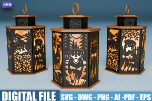 Rottweiler Dog Lantern SVG · Creative Fabrica