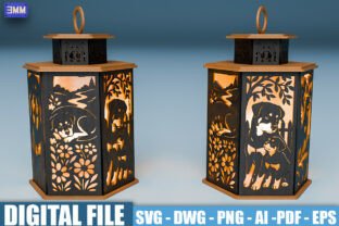 Rottweiler Dog Lantern SVG · Creative Fabrica