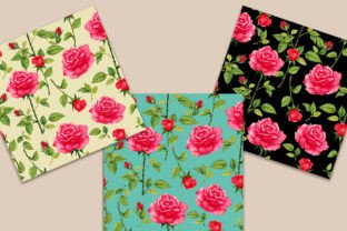 Seamless Patterns with Rose Illustration Graphic by arevkasunshine ...