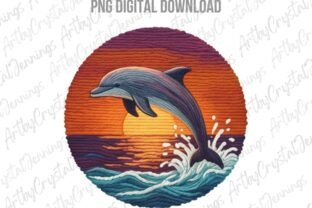 Tropical Dolphin Sunset Ocean PNG Graphic by ArtbyCrystalJennings ...