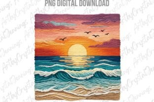 Tropical Sunset Ocean Waves PNG Graphic by ArtbyCrystalJennings ...