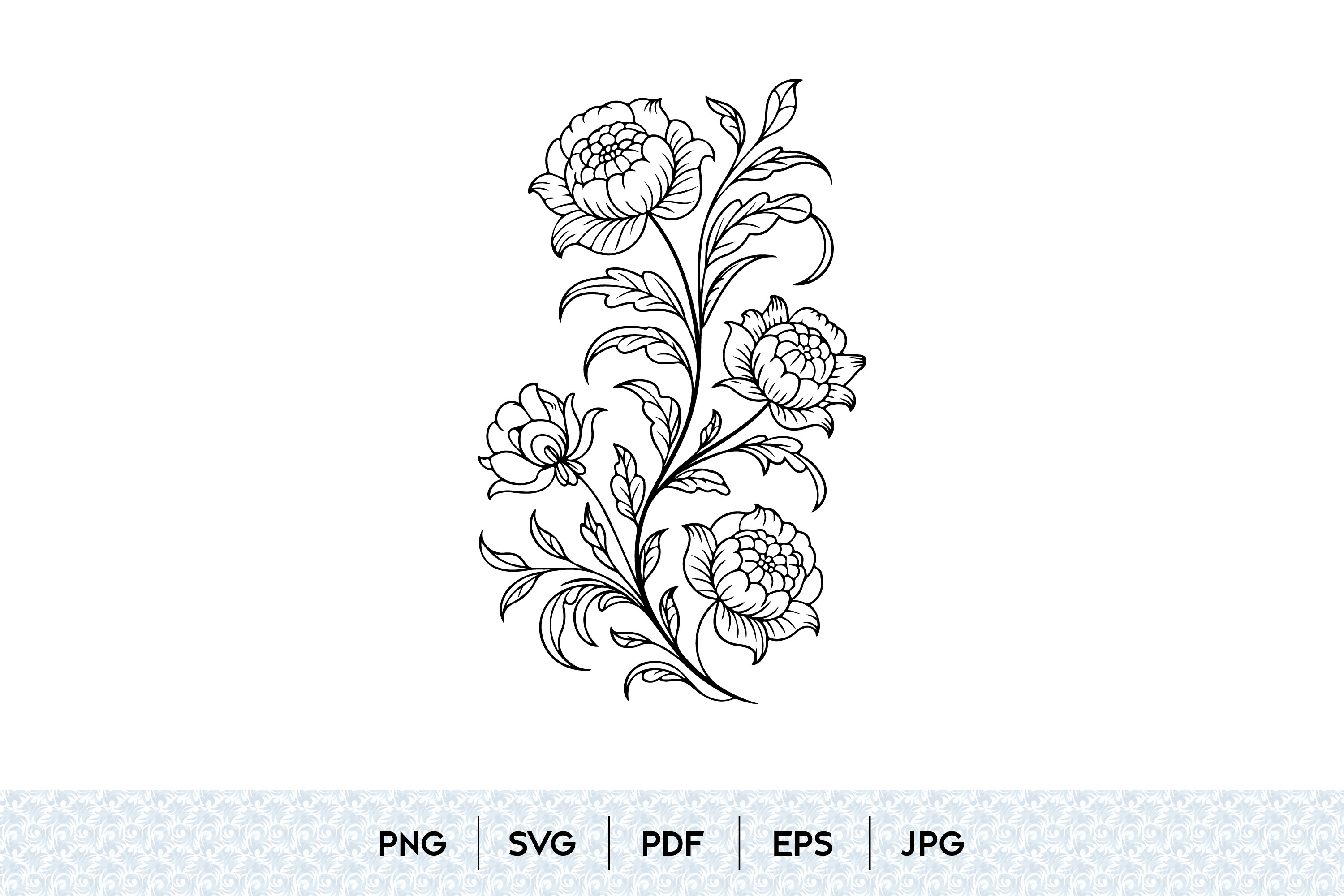 Vintage Floral Branch SVG Illustration Graphic by Team RAS · Creative ...