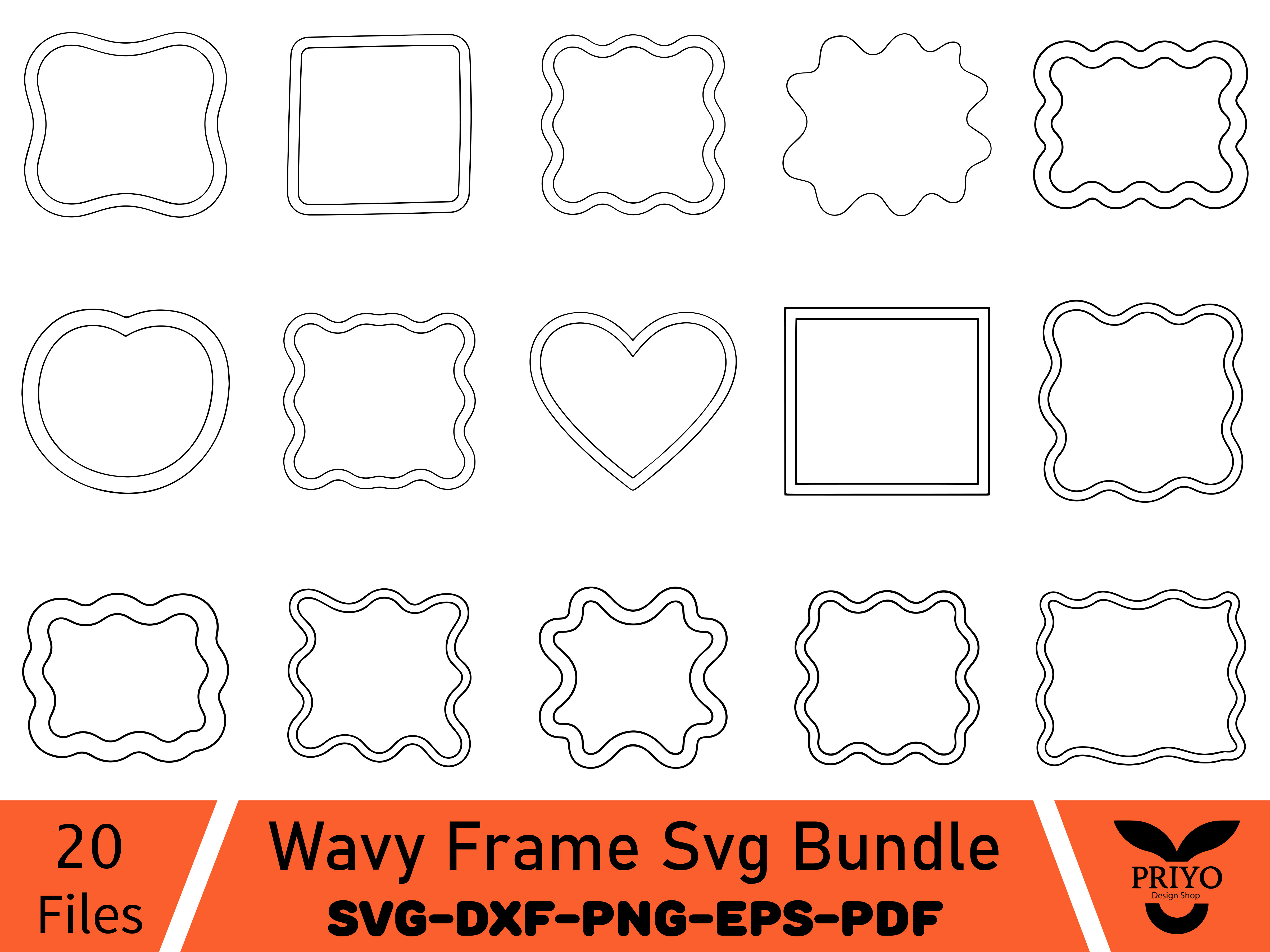 Wavy Frame Svg Bundle Graphic by Priyo Design Shop · Creative Fabrica