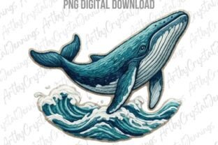 Whale Jumping Ocean Waves PNG Graphic by ArtbyCrystalJennings ...