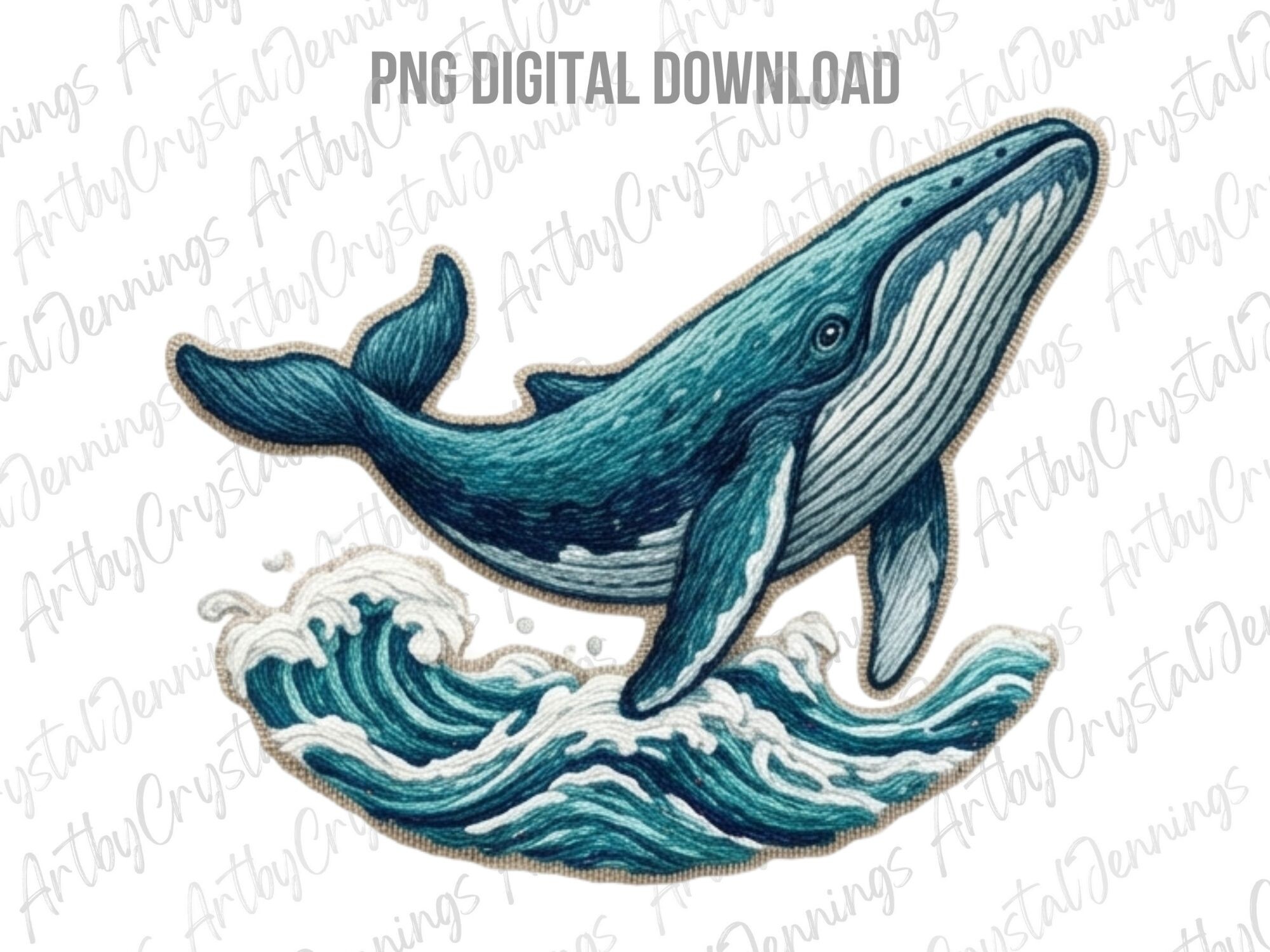 Whale Jumping Ocean Waves PNG Graphic by ArtbyCrystalJennings ...