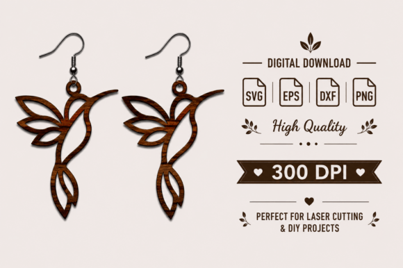 Wooden Bee Earrings SVG Laser Cut Files · Creative Fabrica