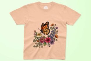 Butterfly on Blooming Flower Wreath PNG Graphic by designcrafts ...