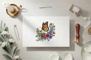 Butterfly on Blooming Flower Wreath PNG Graphic by designcrafts ...