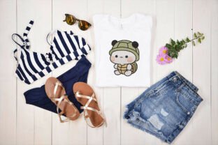 Adorable Panda Hat Baby Turtle · Creative Fabrica