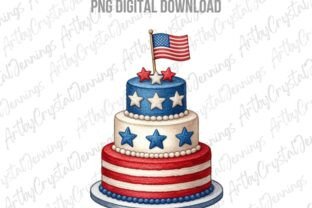 American Patriotic Cake Clipart PNG Graphic by ArtbyCrystalJennings ...