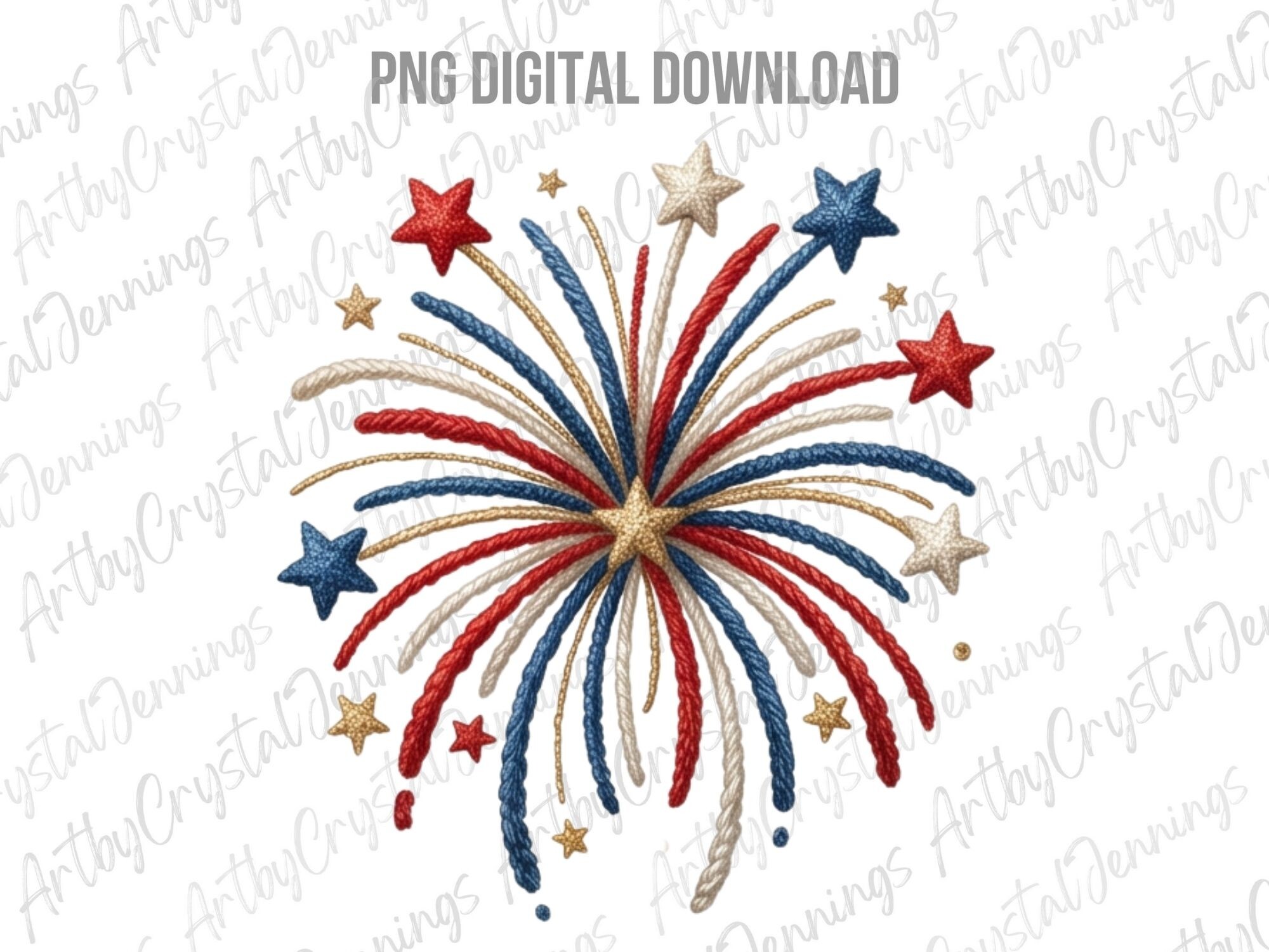 American Patriotic Firework Clipart PNG Graphic by ArtbyCrystalJennings ...